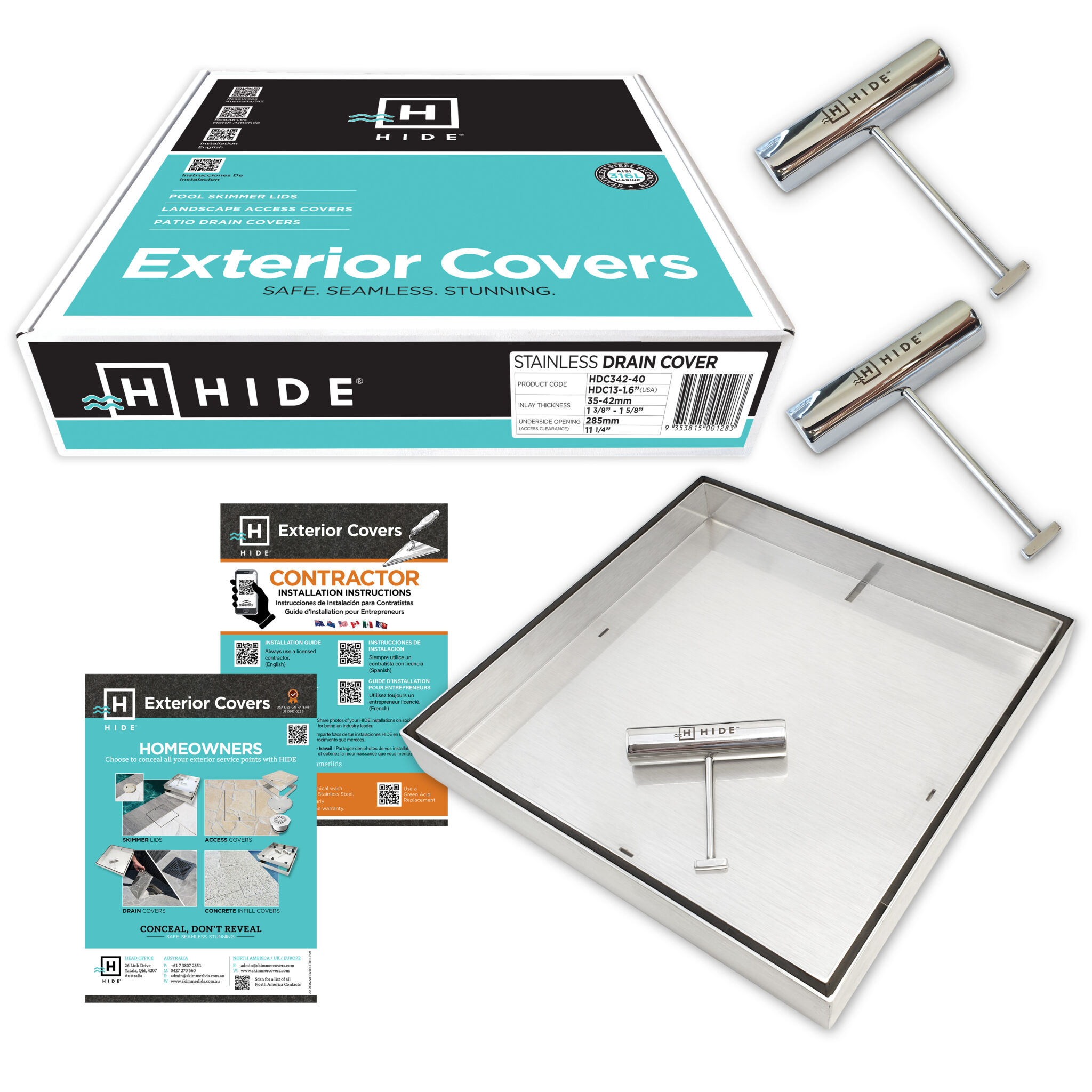 Hidden drain covers - Drain Cover - HIDE Skimmer Covers
