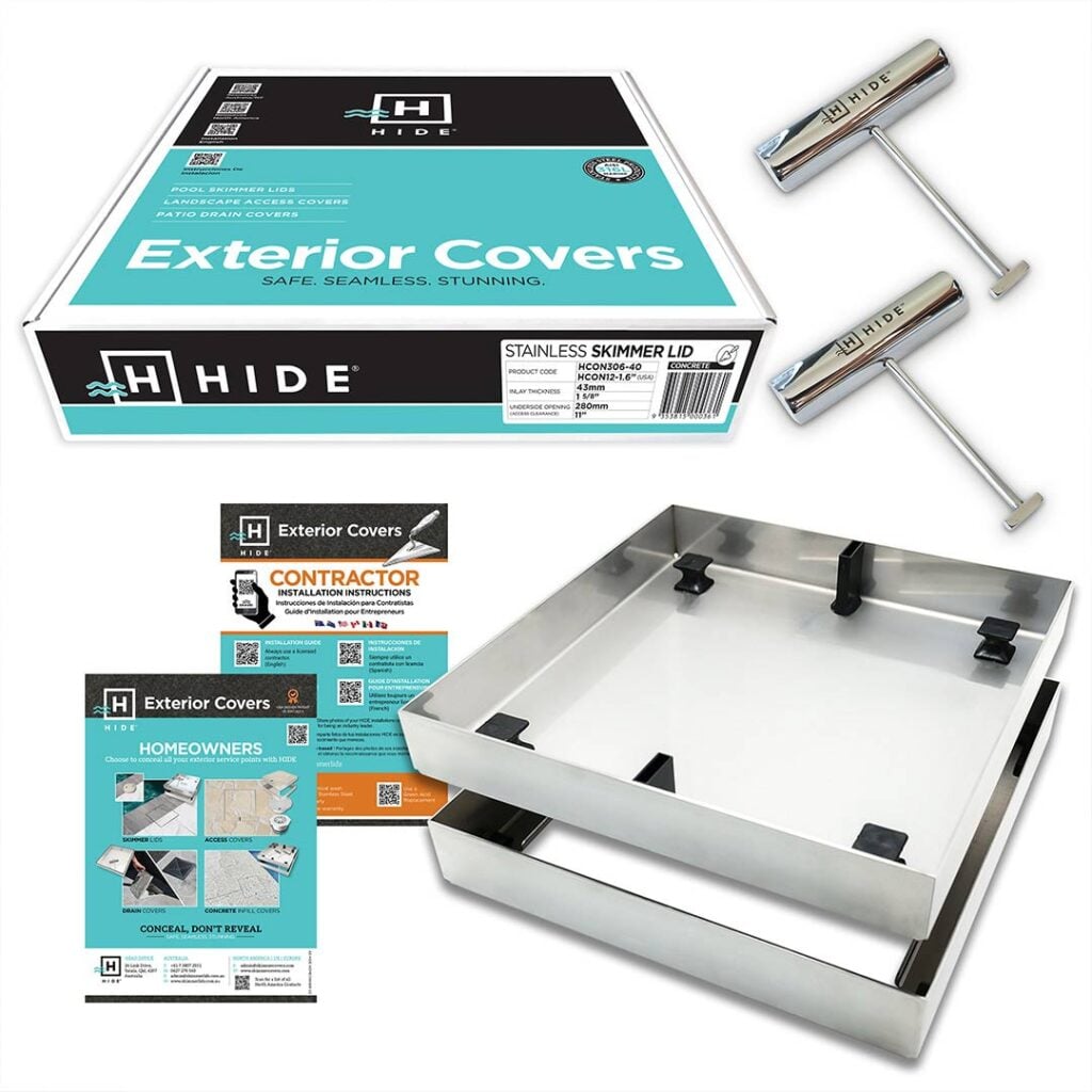 Skimmer Lid Concrete Covers - Wet-pour directly into the cover